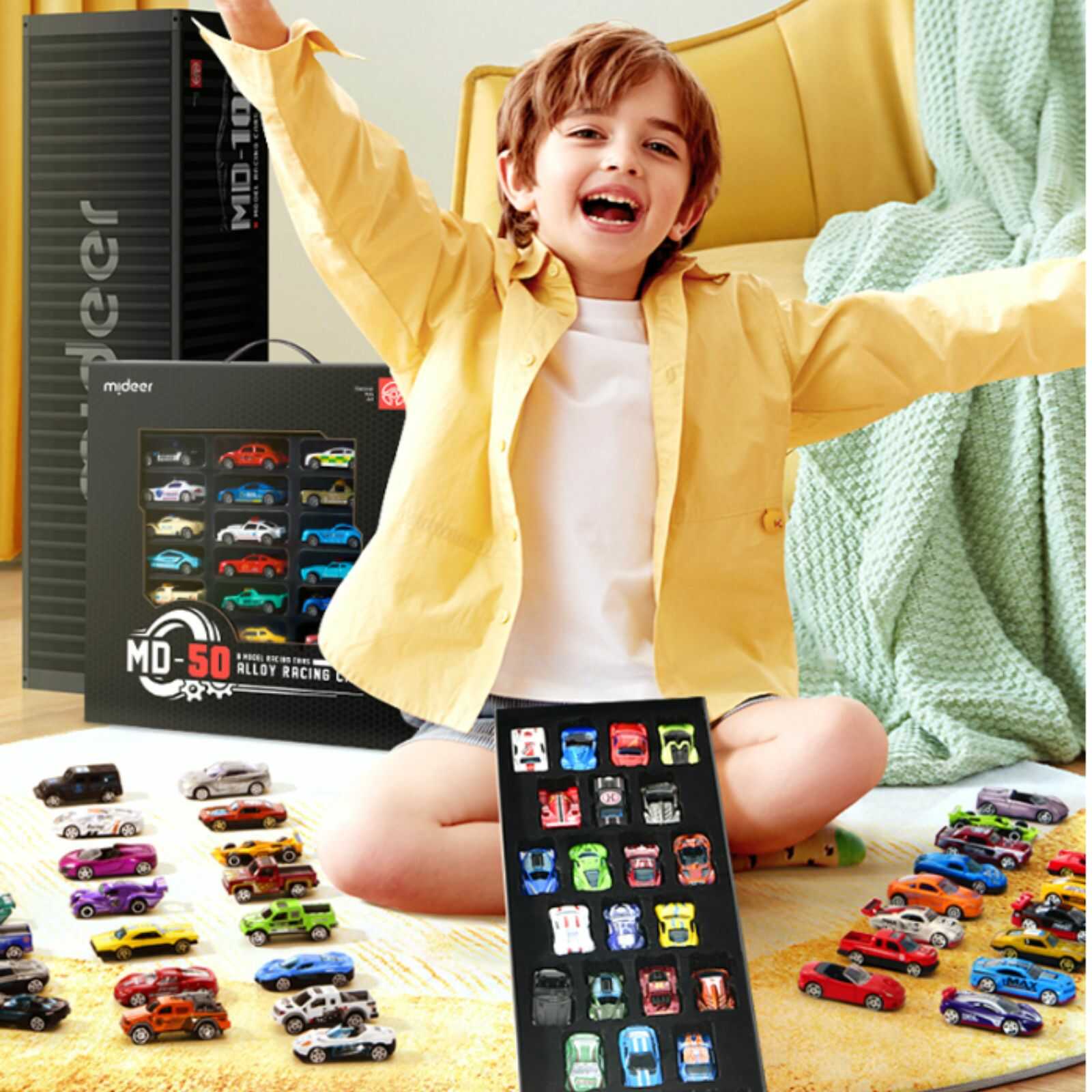 Set 100 de masinute metalice, editie de colectie, Mideer, 1:64, zinc ...